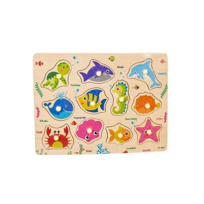 China Ocean Animal Wooden Peg Puzzle for sale