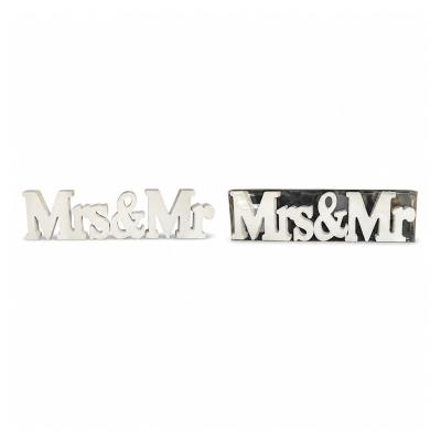 China Mr and Mrs Wooden Wedding Table Decoration for sale