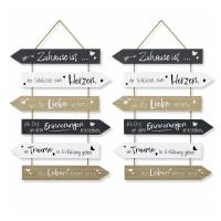 China German Family Direction Wooden Hanging Sign Set for sale