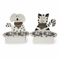China Wooden Animal-Shaped Double Pet Bowl Stands for sale