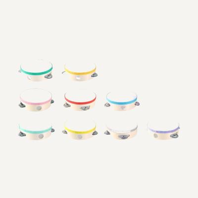 China Wooden Tambourine with Colorful Fabric Rim for sale