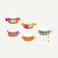 China Colorful Double Sided Kids Drum with Drumsticks for sale