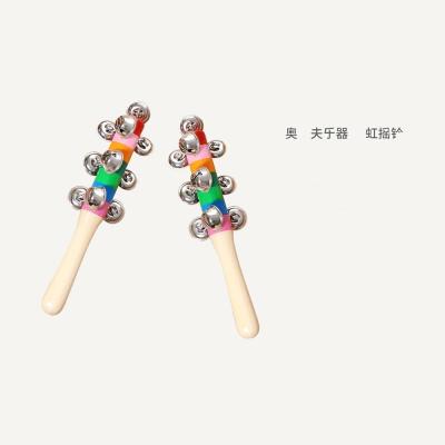 China Rainbow Wooden Jingle Stick for Children for sale