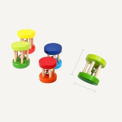 China Wooden Roller Bell Rattle for Babies for sale
