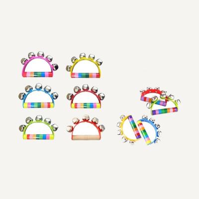 China Colorful Handheld Jingle Bell Tambourine for sale