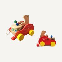 China Wooden Bear Pull Along Drum Musical Toy for sale