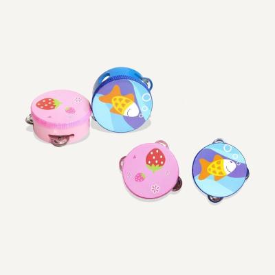 China Cartoon Wooden Tambourine for Early Music Learning for sale