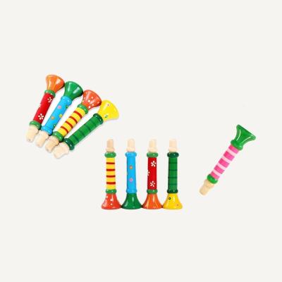 China Painted Wooden Trumpet Whistle for Children for sale