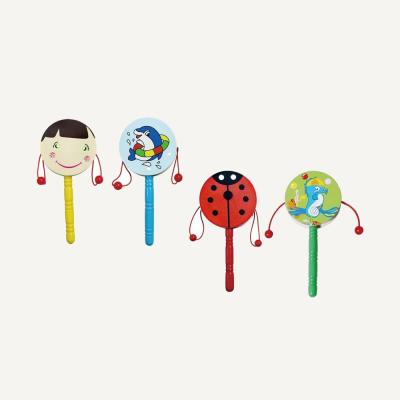 China Cartoon Wooden Hand Drum with Beads for sale