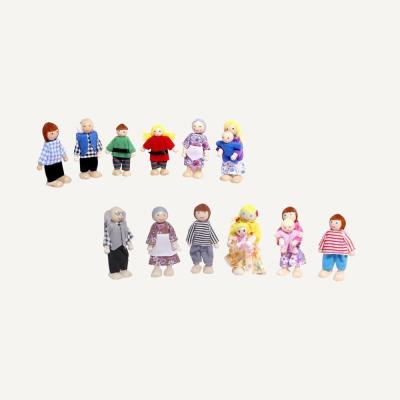 China Wooden Family Doll Figures for Dollhouse Play for sale