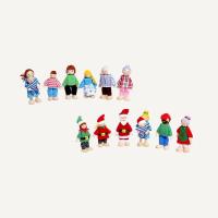 China Wooden Family and Holiday Doll Figure Set for sale