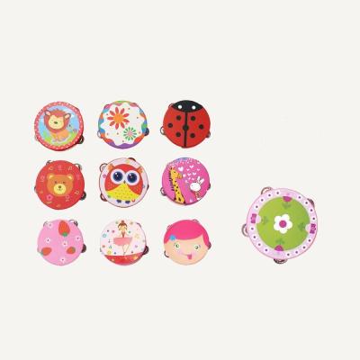 China Assorted Cartoon Wooden Tambourines for Children for sale