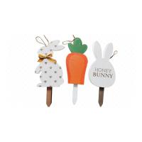 China Custom Bunny Carrot Easter Stake Set with OEM/ODM Customization for Seasonal Retail and Mature Craftsmanship for sale