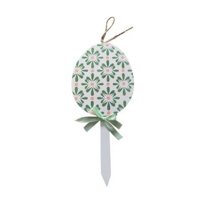 China Custom Green Floral Easter Egg Hanging Stake with OEM/ODM Services for Seasonal Retail for sale