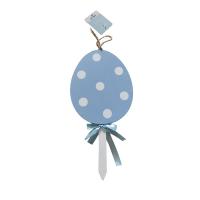 China Custom Blue Polka Dot Easter Egg Hanging Stake with OEM/ODM Customization for Seasonal Retail for sale