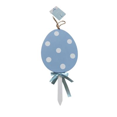 China Custom Blue Polka Dot Easter Egg Hanging Stake with OEM/ODM Customization for Seasonal Retail for sale