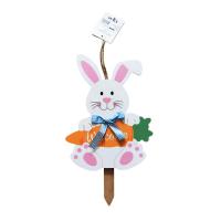 China Custom Bunny Carrot Bow Easter Yard Stake with Customizable Artwork and OEM/ODM Services for Seasonal Retail for sale