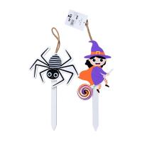 China Custom Spider and Witch Halloween Yard Stake Set with OEM/ODM Customization Mature Craftsmanship for Seasonal Retail for sale