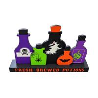 China Custom Fresh Brewed Potions Halloween Table Sign with OEM/ODM Customization Mature Craftsmanship for Seasonal Retail for sale