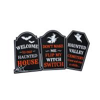 China Custom Haunted House Tombstone Sign Set with OEM/ODM Customization and Mature Craftsmanship for Seasonal Retail for sale