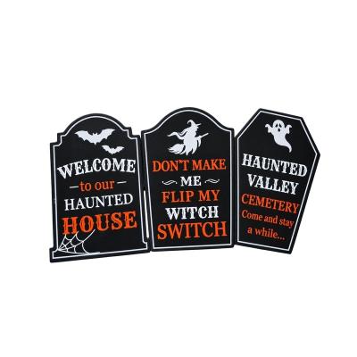 China Custom Haunted House Tombstone Sign Set with OEM/ODM Customization and Mature Craftsmanship for Seasonal Retail for sale