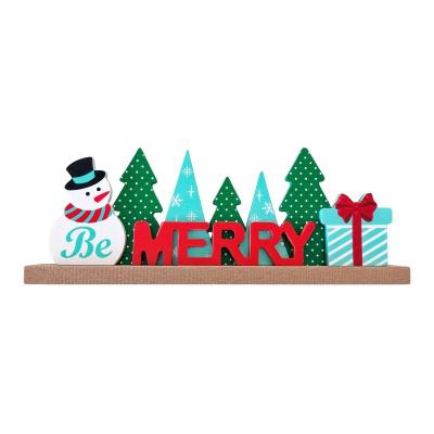 China Custom Be Merry Snowman Christmas Table Sign with OEM/ODM Customization for Seasonal Retail and Wholesale for sale