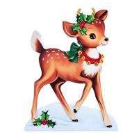 China Custom Christmas Reindeer Holly Standee with OEM/ODM Customization for Wholesale and Seasonal Retail for sale
