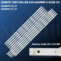 China Complete Set 1SET 5A 5B Aluminum Plate Backlight Strips for 58PUS6203/12 58PUS6504/12 TV LB58003 V0 01 LB58003 V1 01 for sale