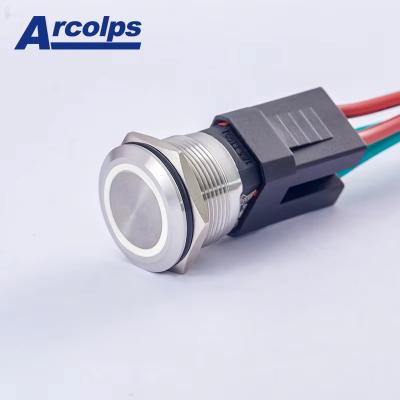 China 22mm 10A High Current Push Button Switch Waterproof Momentary Switch for sale