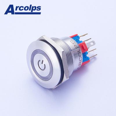 China Waterproof 25mm Metal Push Button Switch Momentary 2A  IP65 for sale