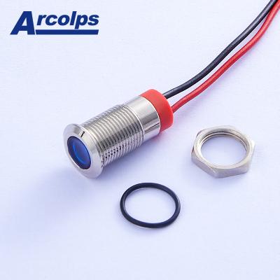 China Flat Head 8mm Indicator Light Green LED Indicator For Safety Signs 24V Systems for sale