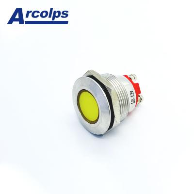 China 6mm 8mm 10mm 12mm Indicator Light Waterproof Flat Head Stainless Steel Pilot Power for sale
