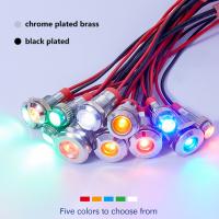 China 6mm 8mm 10mm 12mm Indicator Light Waterproof Flat Head Stainless Steel Pilot Power for sale