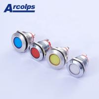 China 12mm Chrome Brass LED Indicator Light Waterproof IP65 Signal Lamp for sale
