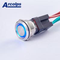 China 25mm Stainless Steel LED Pushbutton Switch with IP66 Protection and Customizable LED Colors for sale