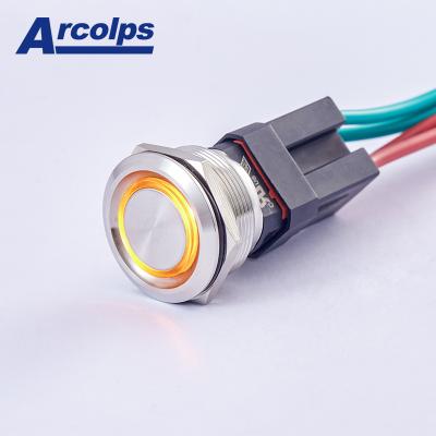 China 25mm Stainless Steel Pushbutton Switch with IP66 Protection and LED Illumination for sale