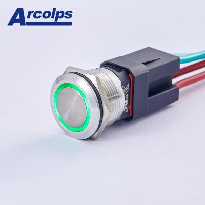 China 22mm Metal Push Button Switch with 10A Current 250V Voltage and IP66 Protection for Electrical Panels for sale