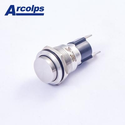 China Durable Stainless Steel Button Switch 10A 250V with IP66 Protection for Industrial Control for sale