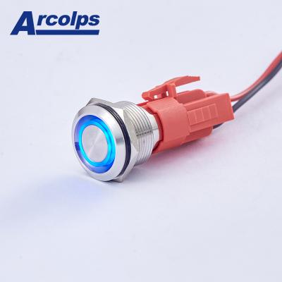 China Stainless Steel Push Button Switch 19mm IP66 Rated Low Resistance 10A 250V for Automation Panel Mounting for sale