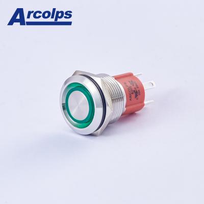 China IP66 Rated Stainless Steel Metal Button Switch with 10A Current Capacity and Ring Illumination for sale