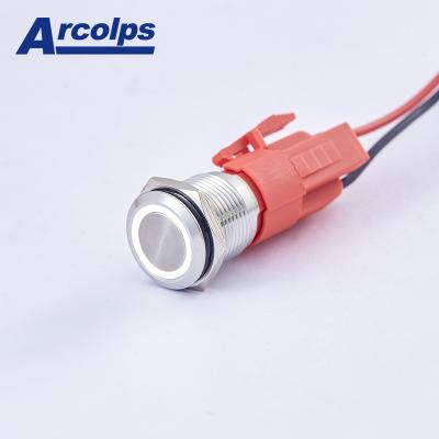 China 16mm Robust Metal Push Button Switch IP66 Protected with 1000MΩ Insulation and 10A 250V Rating for Industrial Control for sale