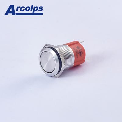 China 16mm Stainless Steel Metal Push Button Switch with IP66 Sealed Protection and 10A 250V AC Rating for sale