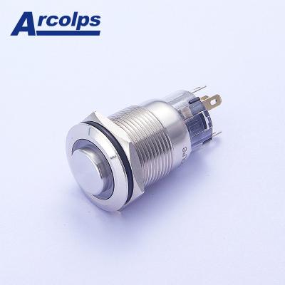 China UL Stainless Steel Push Button Switch 250Vac 19mm Momentary Switch for sale