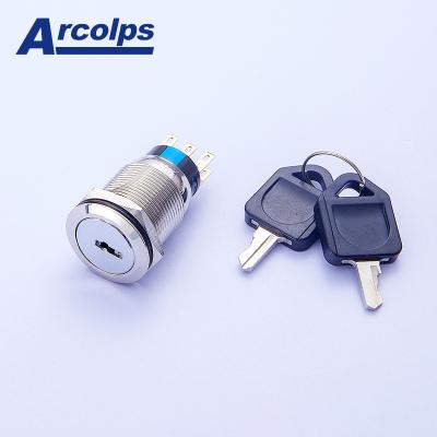 China 8301 Aluminum Push Button Switch 19mm Anti Vandal Push Button Switch 250V 1NO for sale