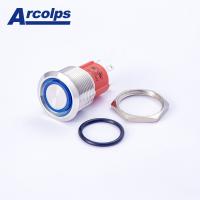 China 19mm Stainless Steel IP66 Waterproof Ring Illuminated Metal Push Button Switch 10A 250V 1NO1NC for sale