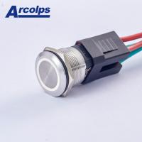 China 2NO2NC 20A 22mm Metal Push Button Switch With Lights In Red Black Golden Green Blue for sale