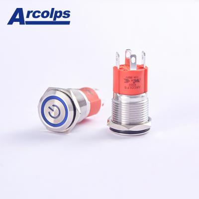 China High Temp High Current Momentary Switch LED Metal Push Button Switches for sale