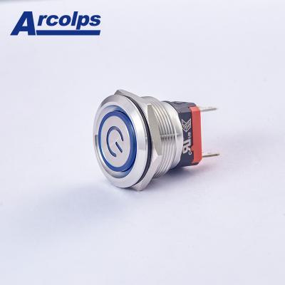 China 25mm High Current Push Button Switch 1NO1NC One Stop Switch for sale
