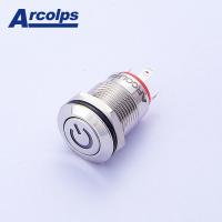China Arcolps 12mm Stainless Push Button Switch Self Locking IP67 for sale
