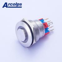 China Tri Color LED RGB Push Button Switch 22mm Waterproof Momentary Switch for sale